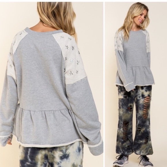 POL | Tops | Last One Pol Spliced Starlight French Terry Top | Poshmark